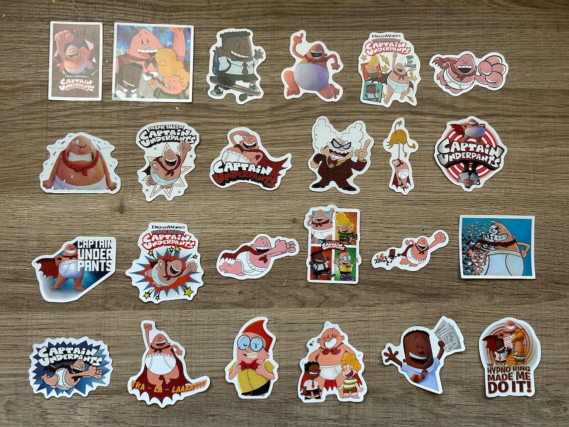 Captain Underpants Stickers - Etsy