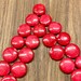 10 Natural Freshwater Sea Shell, Painted Red, Size ~ 13mm, Hole ~ 1mm ...