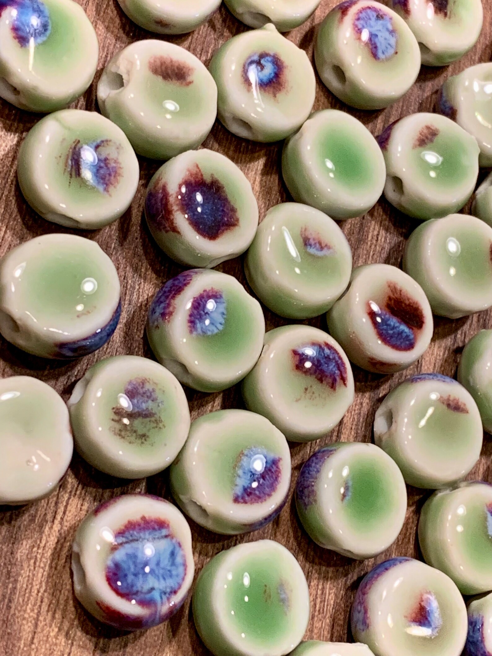 10 Multicolor Flat Rondelle Beads, Size 11x6mm, Hole 2 Mm, Smooth ...