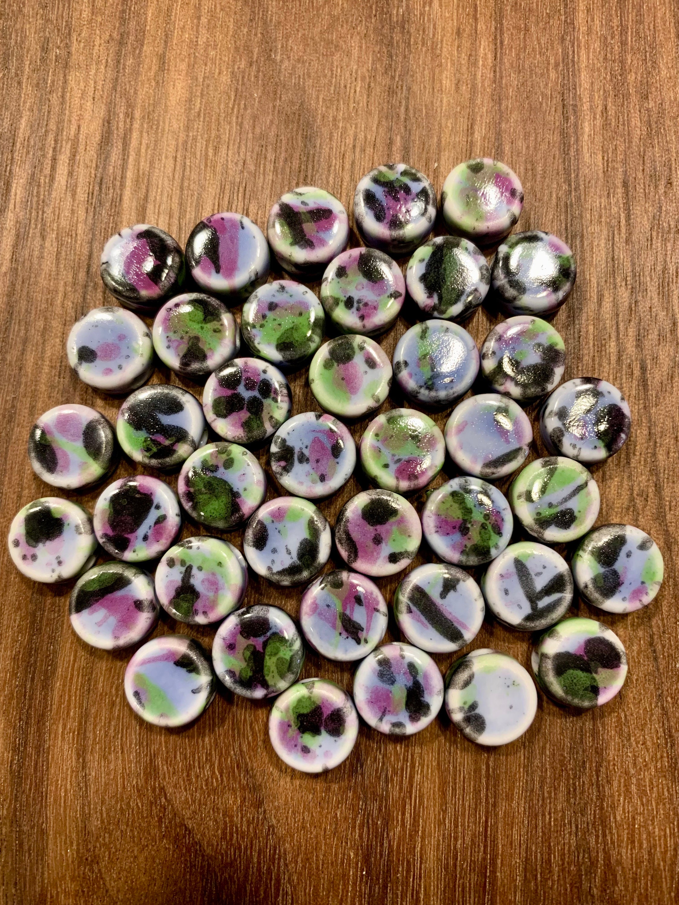 10 Multicolor Flat Rondelle Beads, Size ~ 11x6mm, Hole ~ 2 Mm, Smooth ...