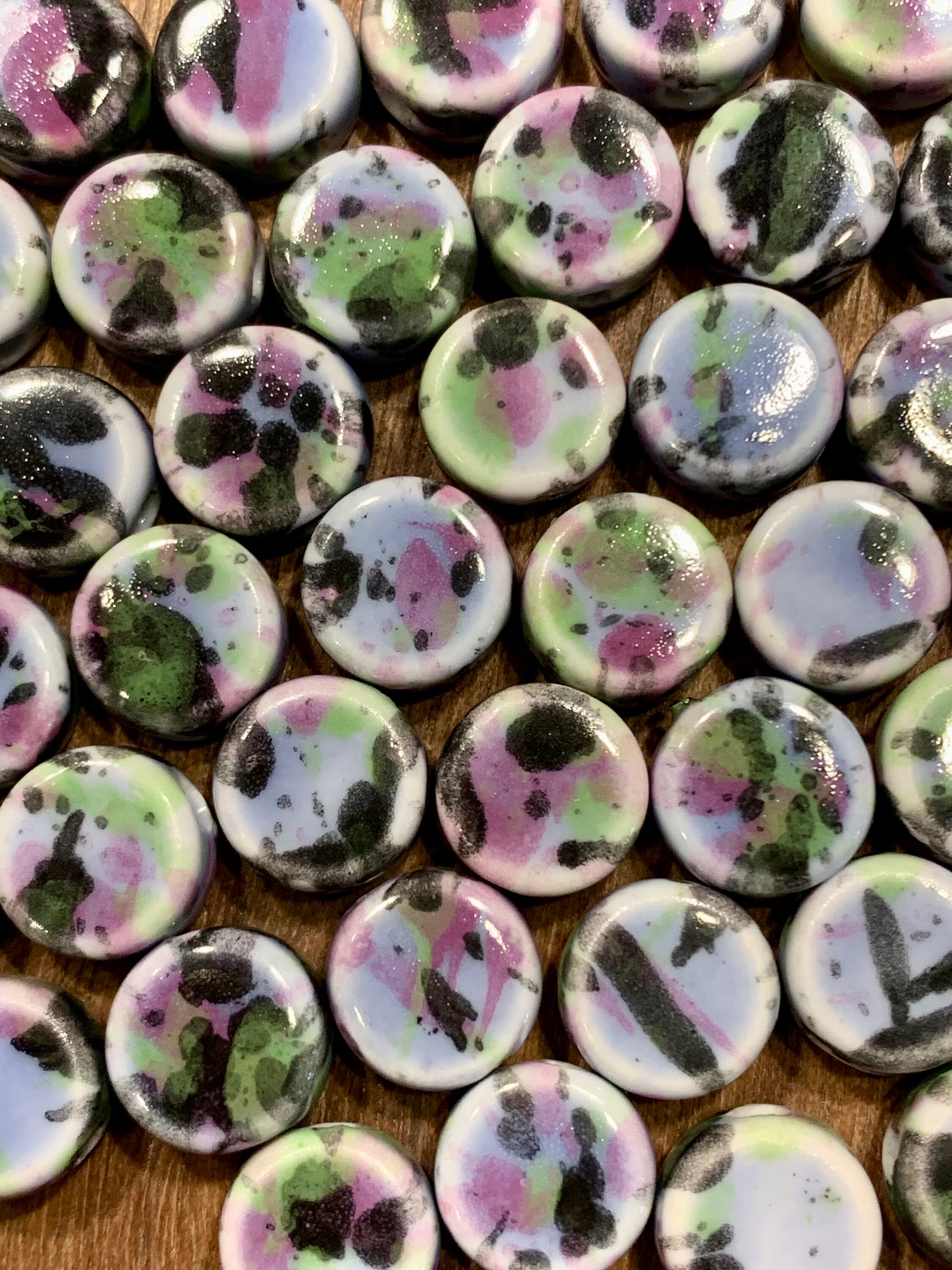 10 Multicolor Flat Rondelle Beads, Size ~ 11x6mm, Hole ~ 2 Mm, Smooth ...