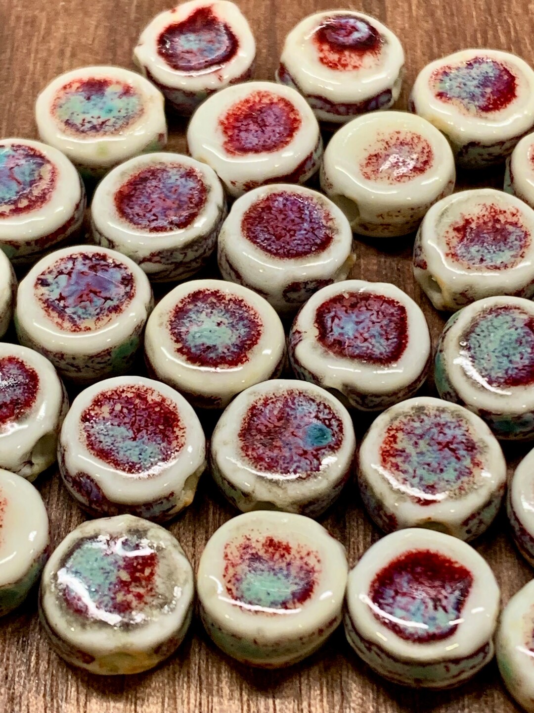 10 Dark Red Flat Rondelle Beads, Size ~ 11x6mm, Hole ~ 2 Mm, Smooth ...