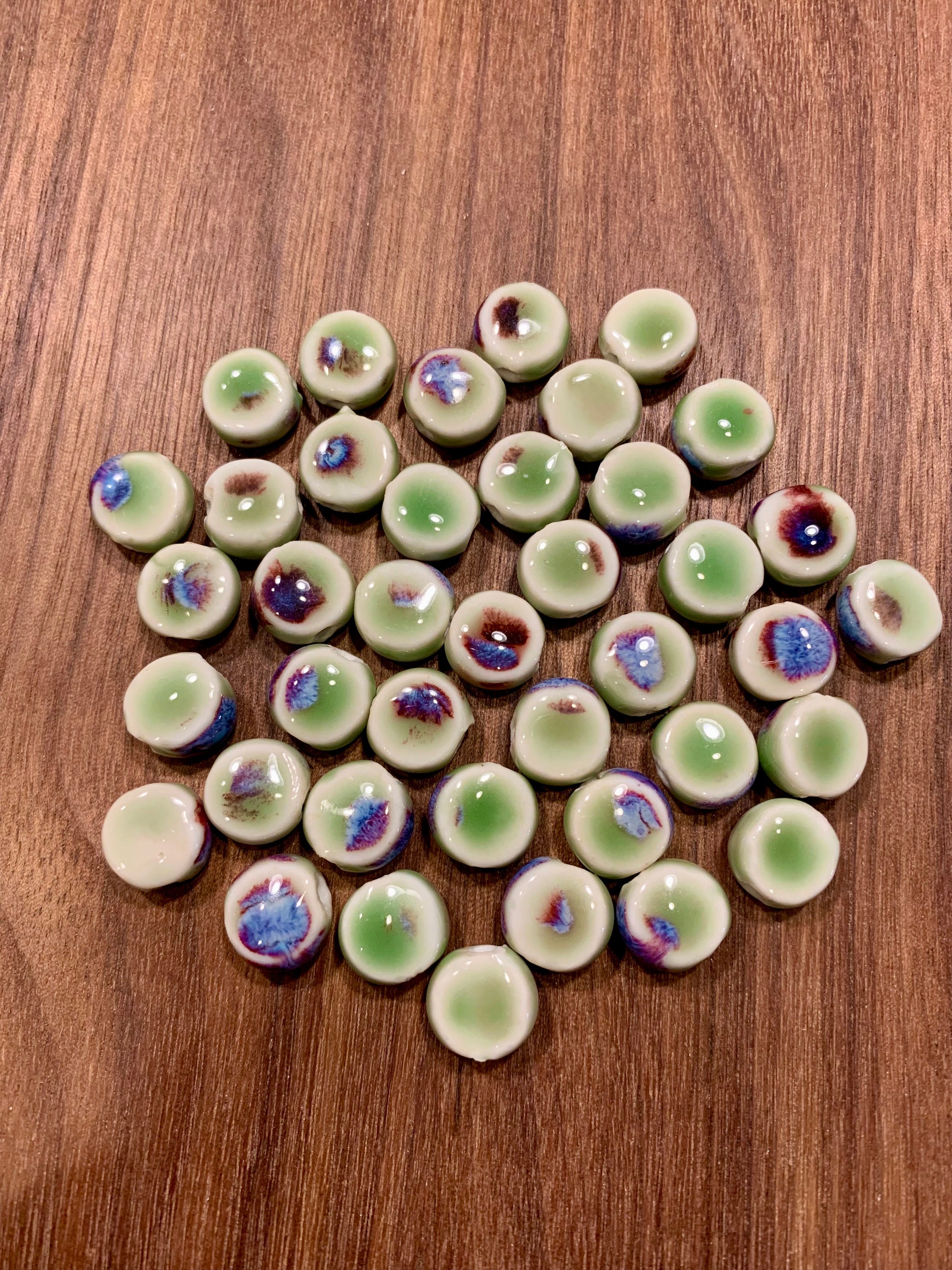 10 Multicolor Flat Rondelle Beads, Size ~ 11x6mm, Hole ~ 2 Mm, Smooth ...