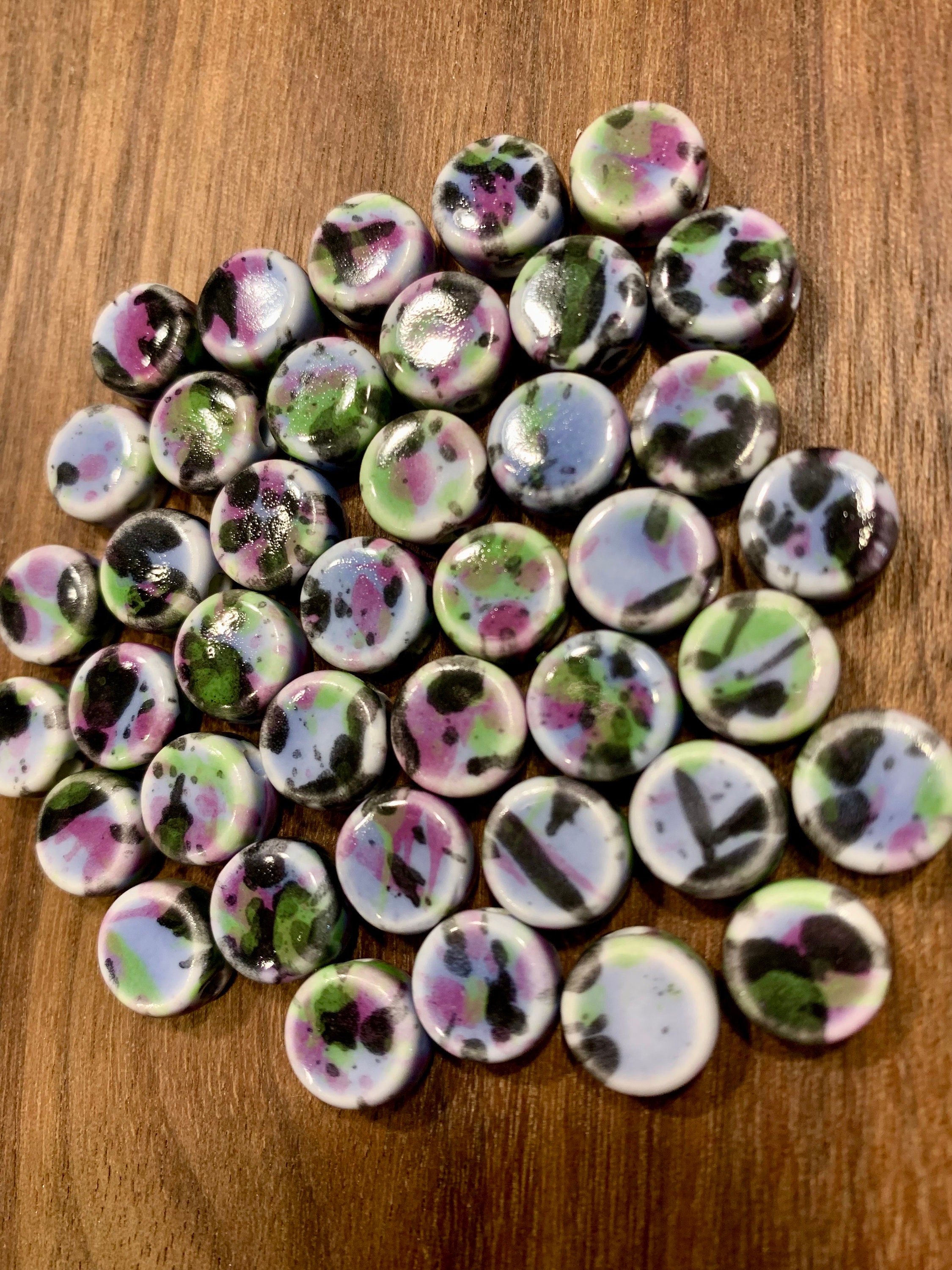 10 Multicolor Flat Rondelle Beads, Size ~ 11x6mm, Hole ~ 2 Mm, Smooth ...