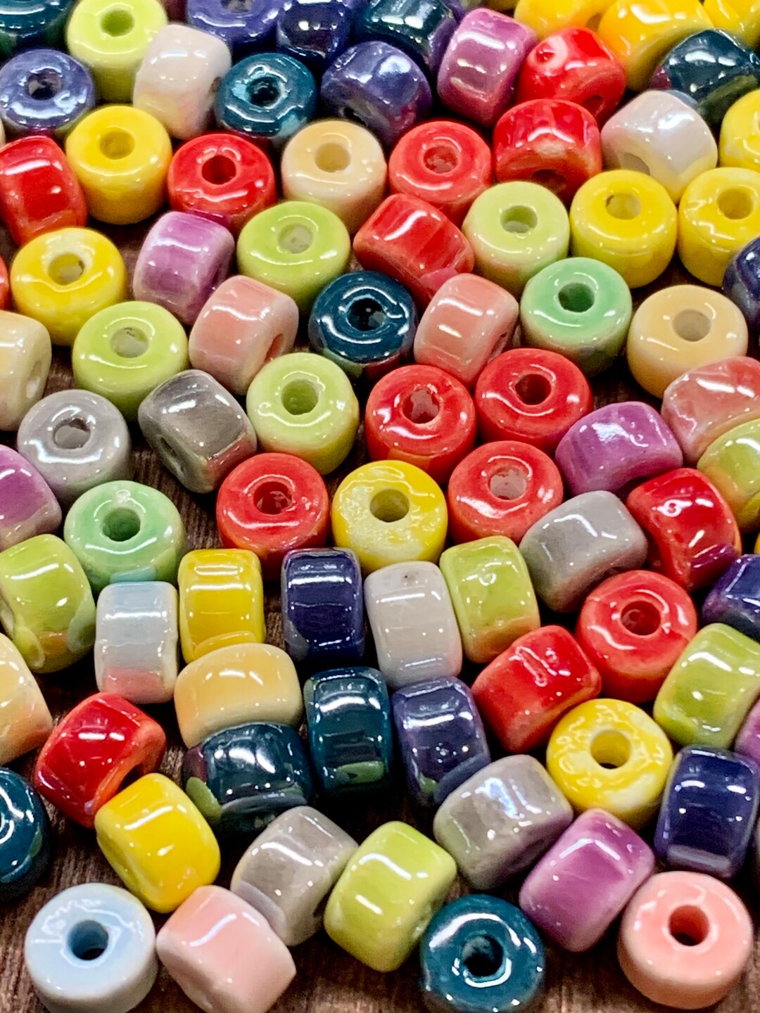 10 Mixed Color Flat Rondelle Beads, Size ~ 6x4mm, Hole ~ 2 Mm, Smooth ...