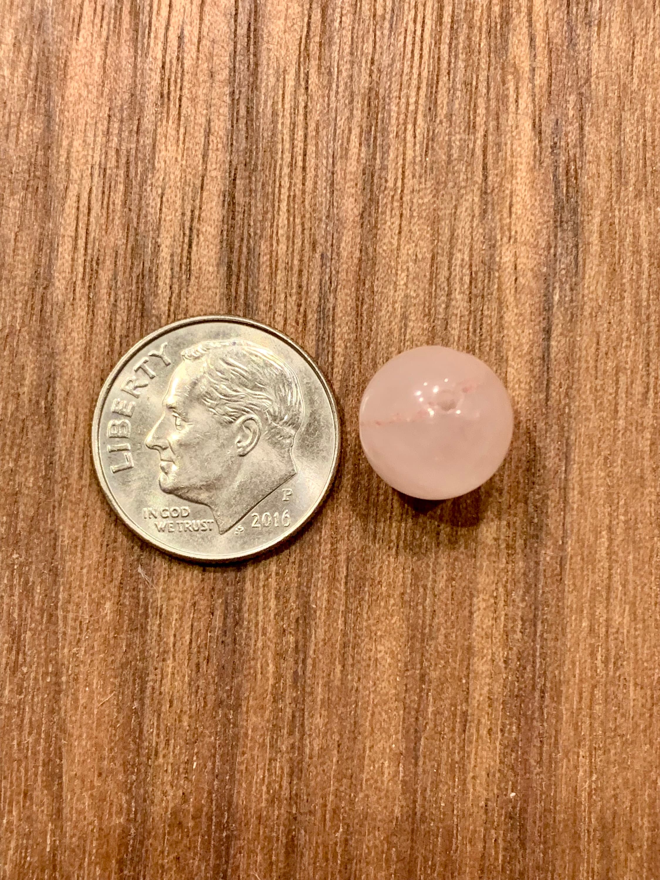 10 Natural Rose Pale Pink Quartz Gemstone Beads, Size ~ 10.5mm, Hole ...