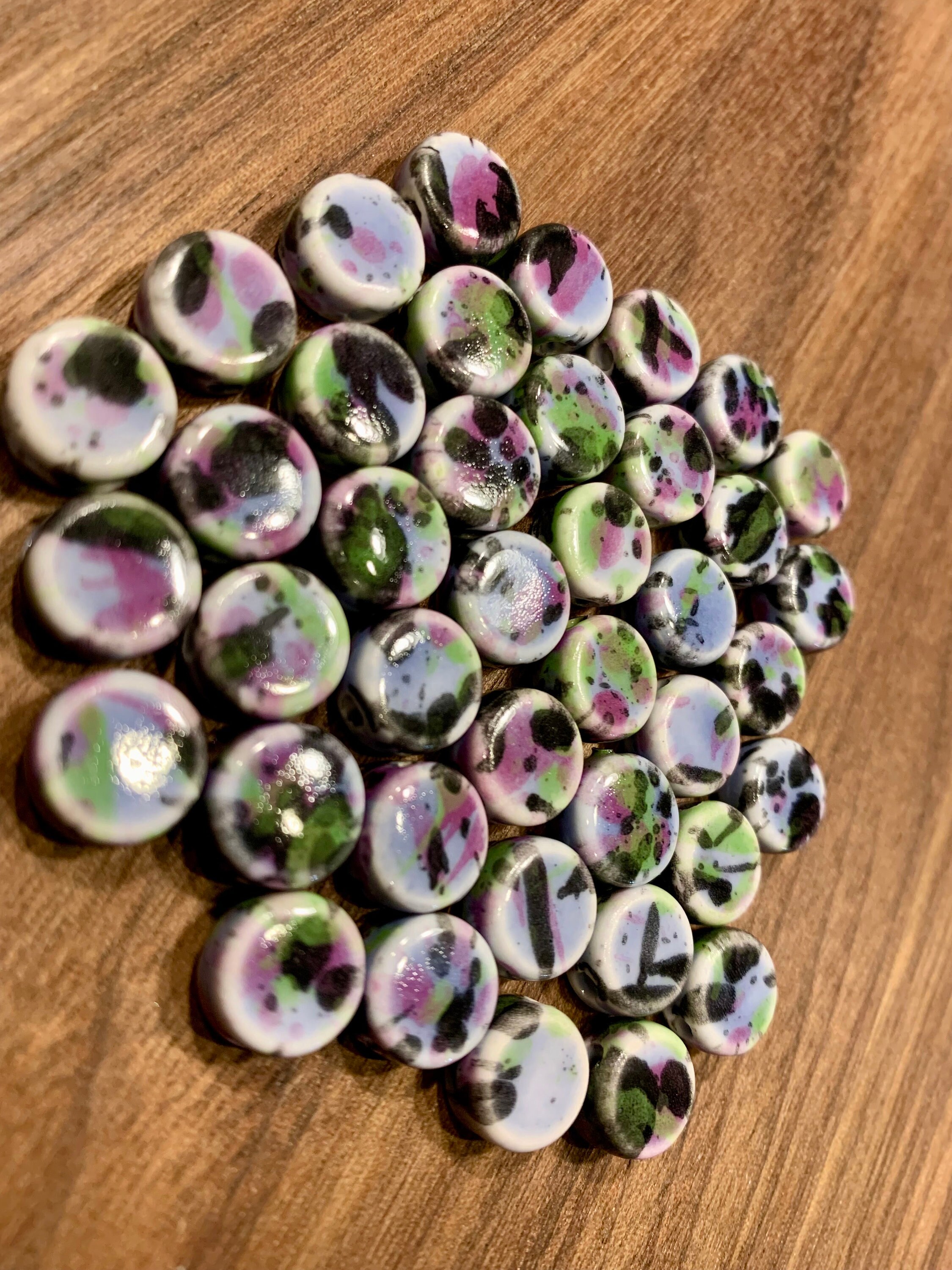 10 Multicolor Flat Rondelle Beads, Size ~ 11x6mm, Hole ~ 2 Mm, Smooth ...