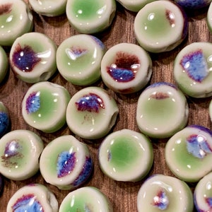 10 Multicolor Flat Rondelle Beads, Size ~ 11x6mm, Hole ~ 2 Mm, Smooth ...