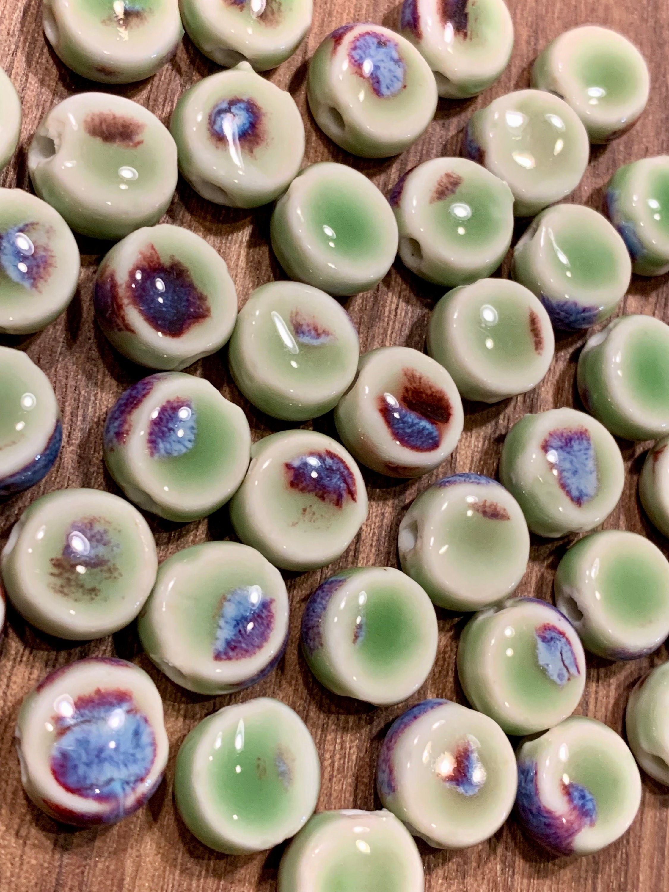 10 Multicolor Flat Rondelle Beads, Size ~ 11x6mm, Hole ~ 2 Mm, Smooth ...