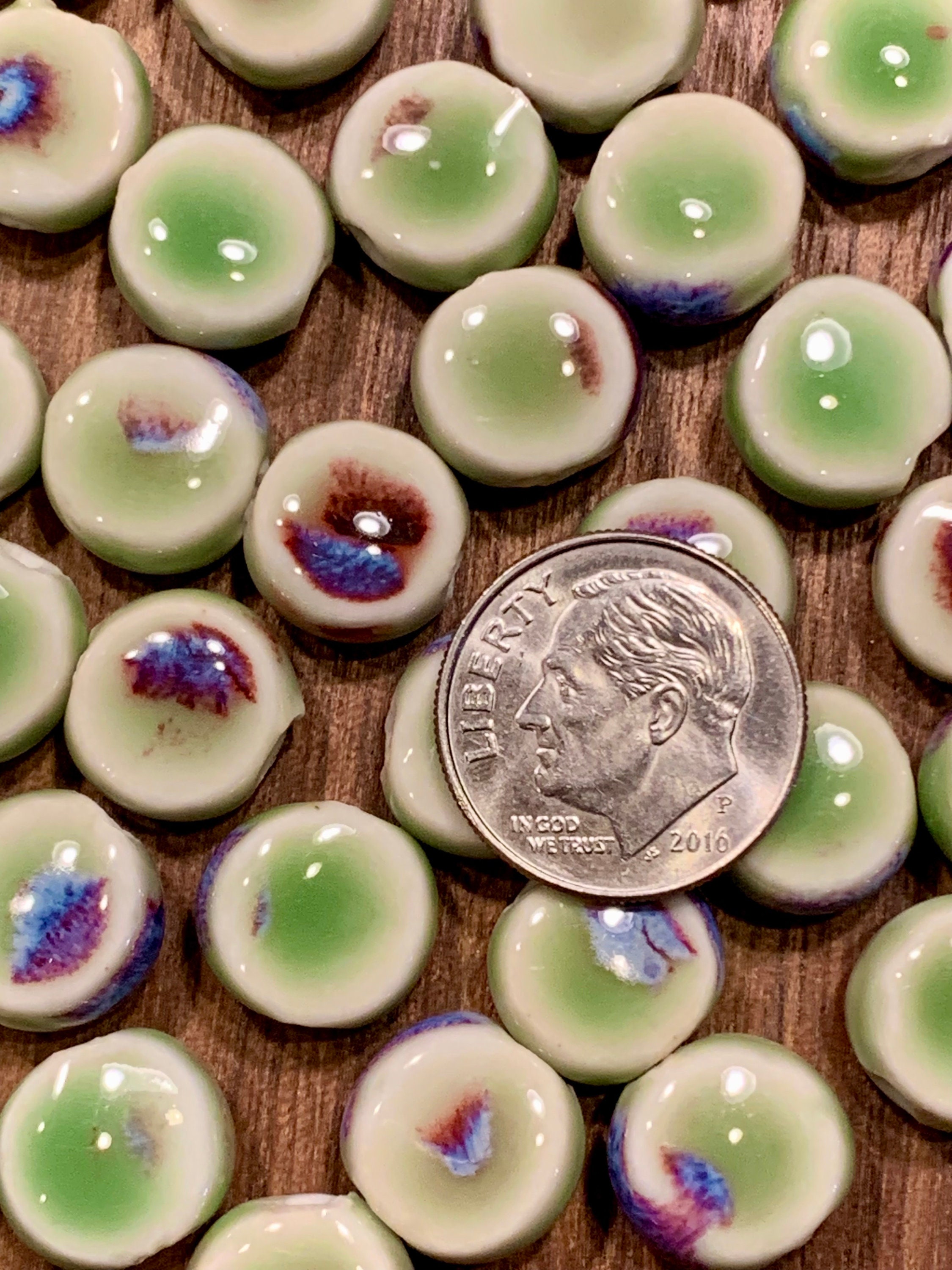 10 Multicolor Flat Rondelle Beads, Size ~ 11x6mm, Hole ~ 2 Mm, Smooth ...