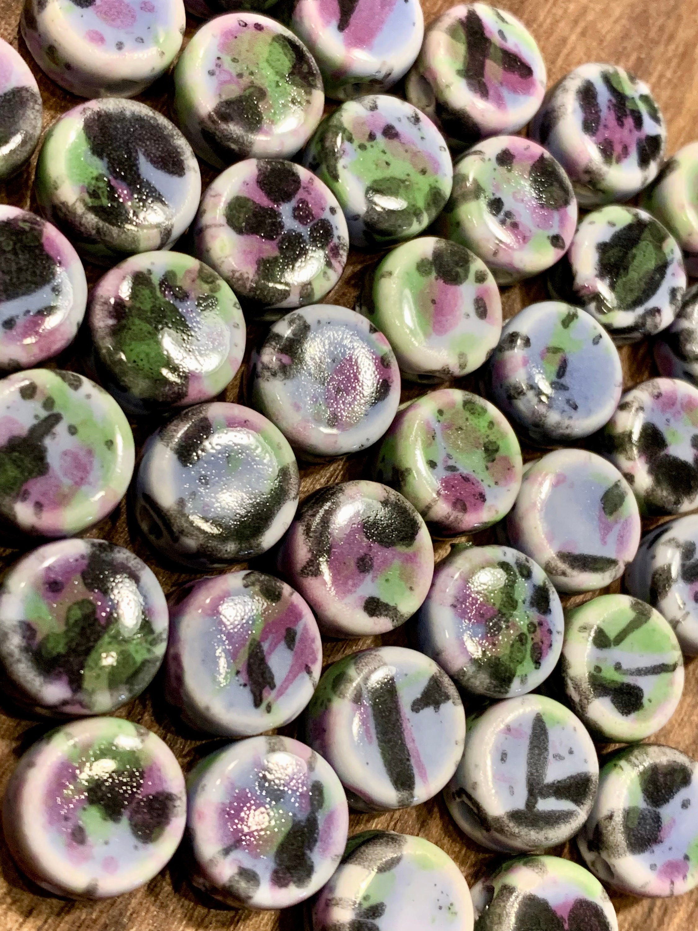 10 Multicolor Flat Rondelle Beads, Size ~ 11x6mm, Hole ~ 2 Mm, Smooth ...