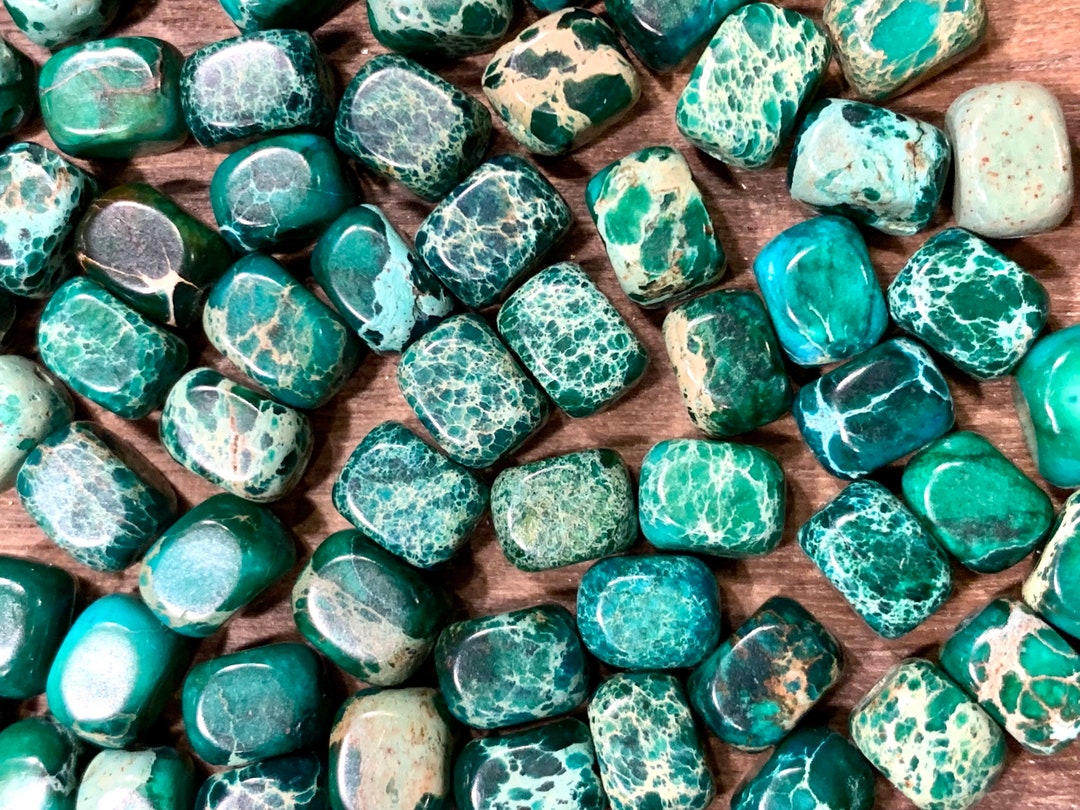 10 Natural Dolomite Gemstone Beads, Size ~ 7mm, Hole ~ 1mm, Dyed Green ...