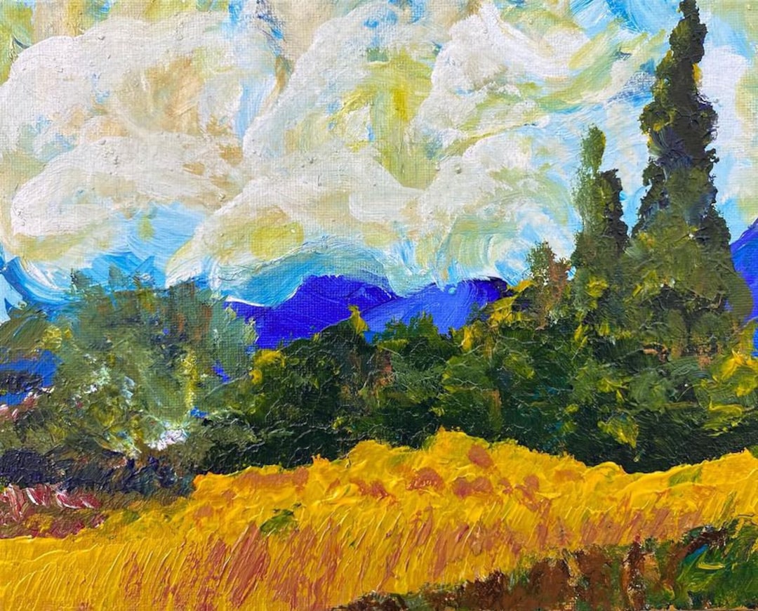 Wheat Fields Homage | Original Acrylic Painting | 8" X 10" | Tyler ...