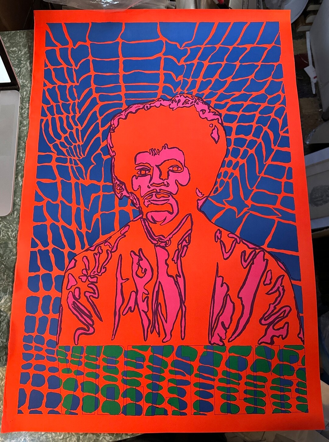 Jimi Hendrix Black Light Poster Dream Merchants Beautiful and Bright ...