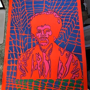 Jimi Hendrix Black Light Poster Dream Merchants Beautiful and Bright ...