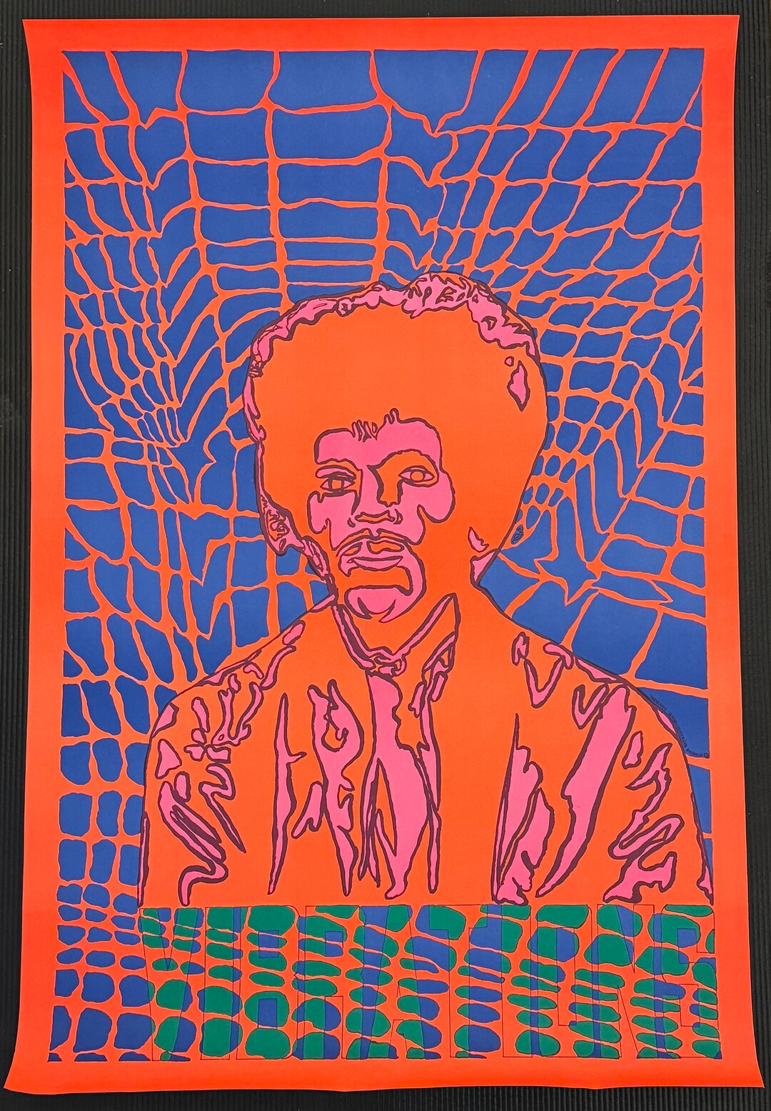 Jimi Hendrix Black Light Poster - Dream Merchants? Beautiful and Bright ...