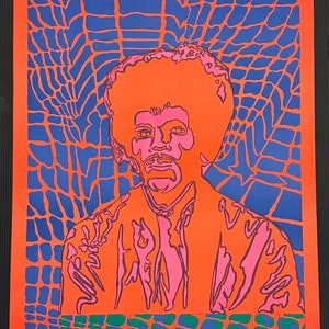 Jimi Hendrix Black Light Poster - Dream Merchants? Beautiful and Bright ...