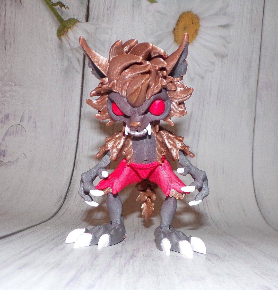 Werewolf, 3D Printed Articulated Fidget Toy, Message Me Accent Color ...