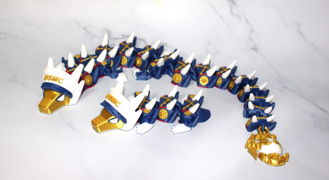 Military Dragon: Full Color 3D Printed Articulated Fidget Toy - Free ...