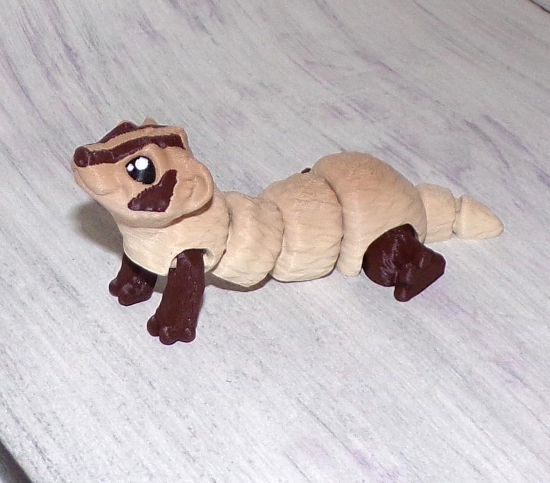 Ferret 3D Printed Articulated Figurine-free Shipping- Also Available in ...