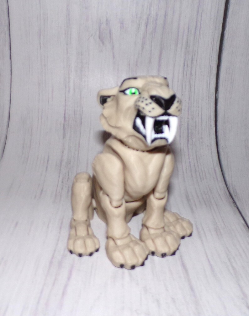 3D Printed Articulated Saber Tooth Tiger Fidget Toy - Etsy