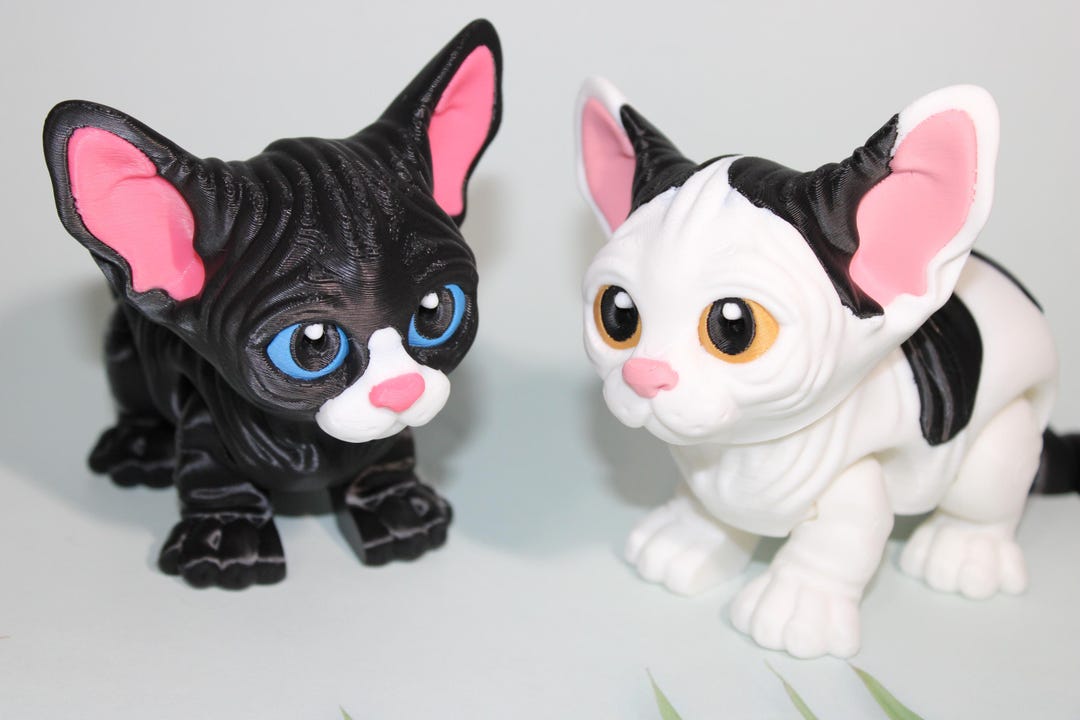 3D Printed Articulated Sphynx Cat Fidget Toy 7" Long X 4" Tall - Etsy
