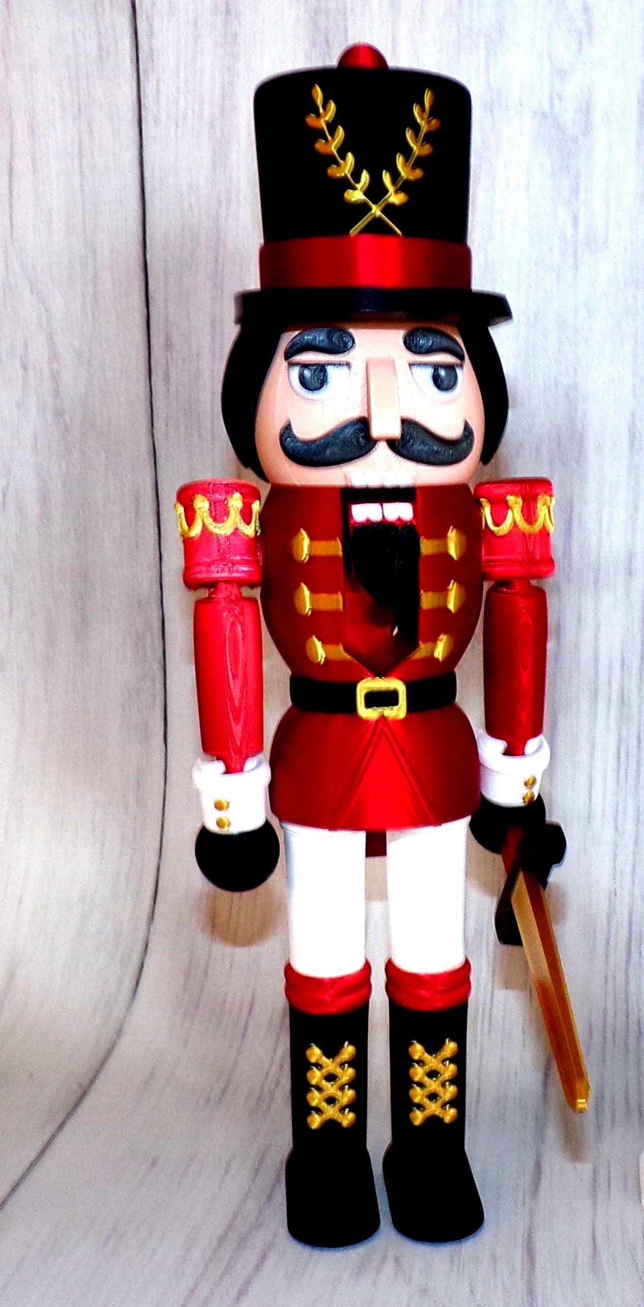 3D Printed Articulated Nutcracker Figurine: Customizable Colors - Etsy