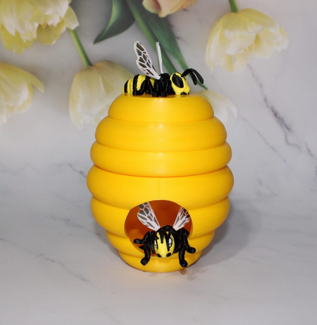 Bee With Hive Options 3D Printed Articulated Fidget Flexi Toy - Free ...