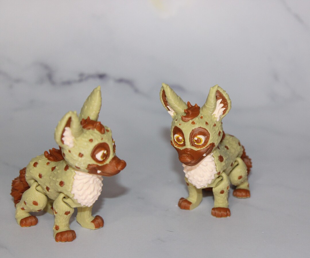 3D Printed Mini Hyena Fidget Toy: Articulated Flexi Animal-2.25" Tall ...