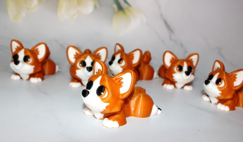 Articulated Corgi Fidget Toy: 3D Printed Desk Decor - Etsy