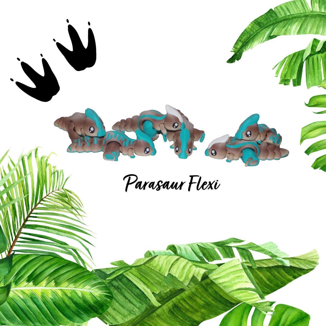 Parasaur Flexi: Full Color 3D Printed Articulated Fidget Toy Free ...