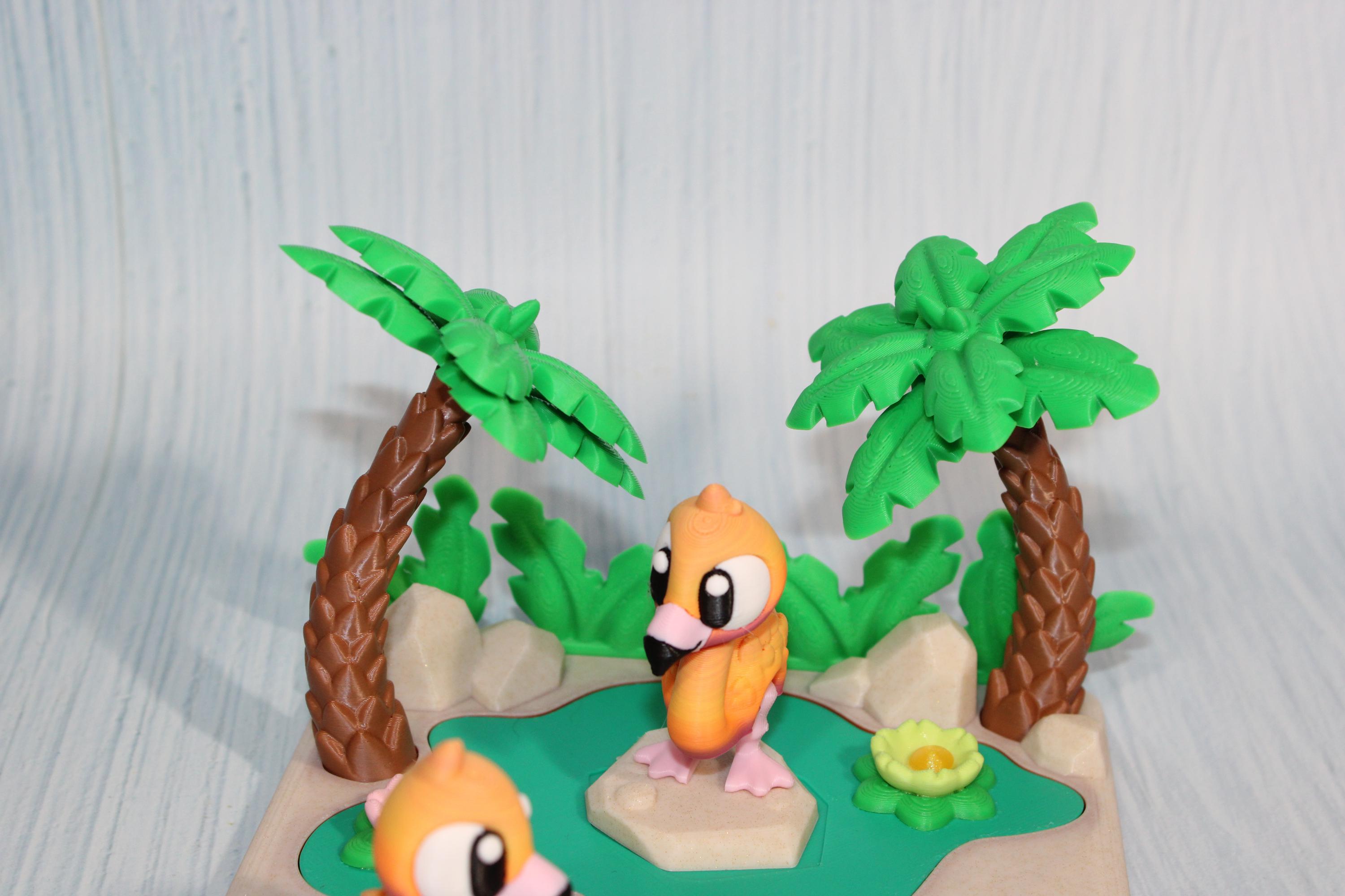 Flexi Flamingo and Mini Lagoon Showcase-3d Printed Flexi Fidget- Comes ...