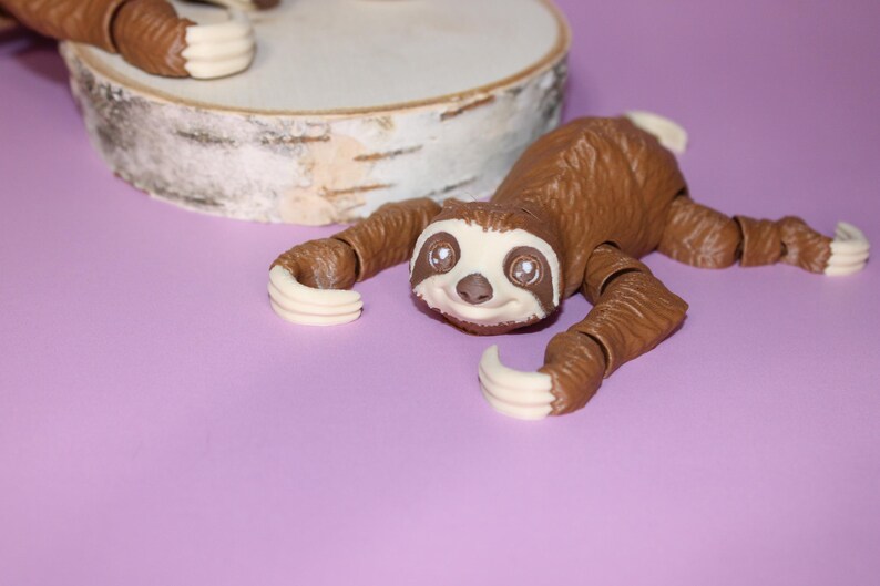Sloth 3d Printed Comes With Tree Flexi Fidget Articulated-great Gift ...