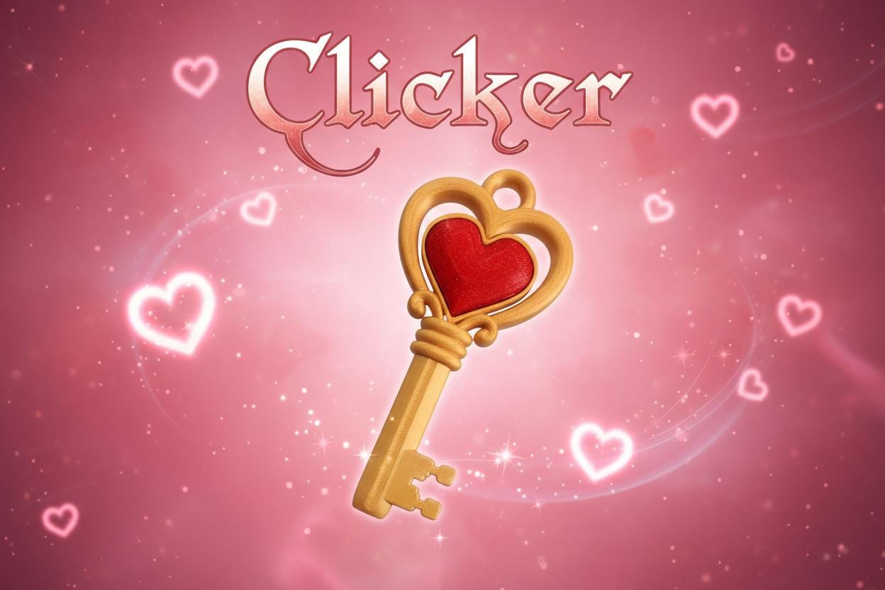 Heart Key Clicker 5.5" 3d Printed - Etsy