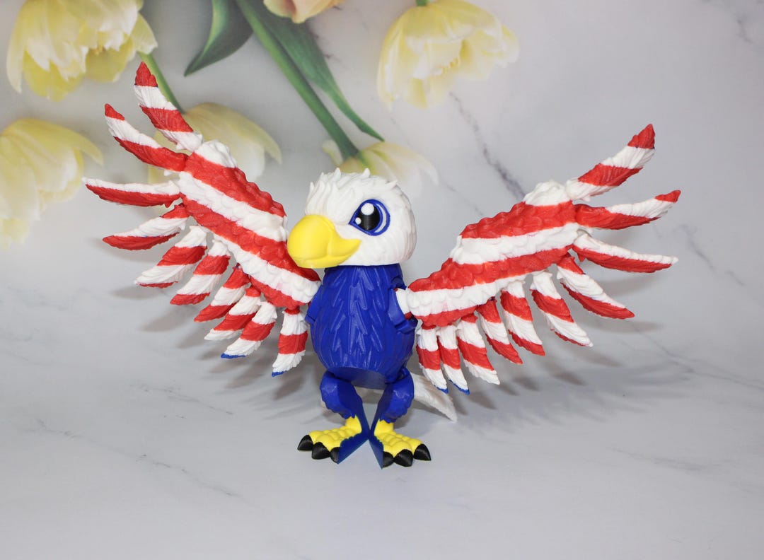Freedom Bird 3D Printed Articulated Flexi Fidget Toy - Free Shipping ...
