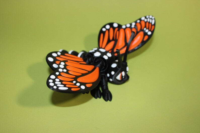3D Printed Articulated Monarch Butterfly Fidget Toy -5.5" Long - Etsy