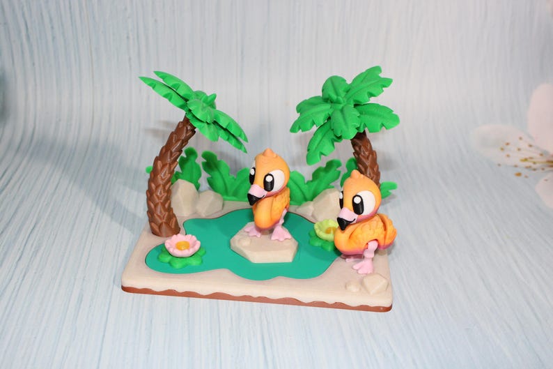 Flexi Flamingo and Mini Lagoon Showcase-3d Printed Flexi Fidget- Comes ...