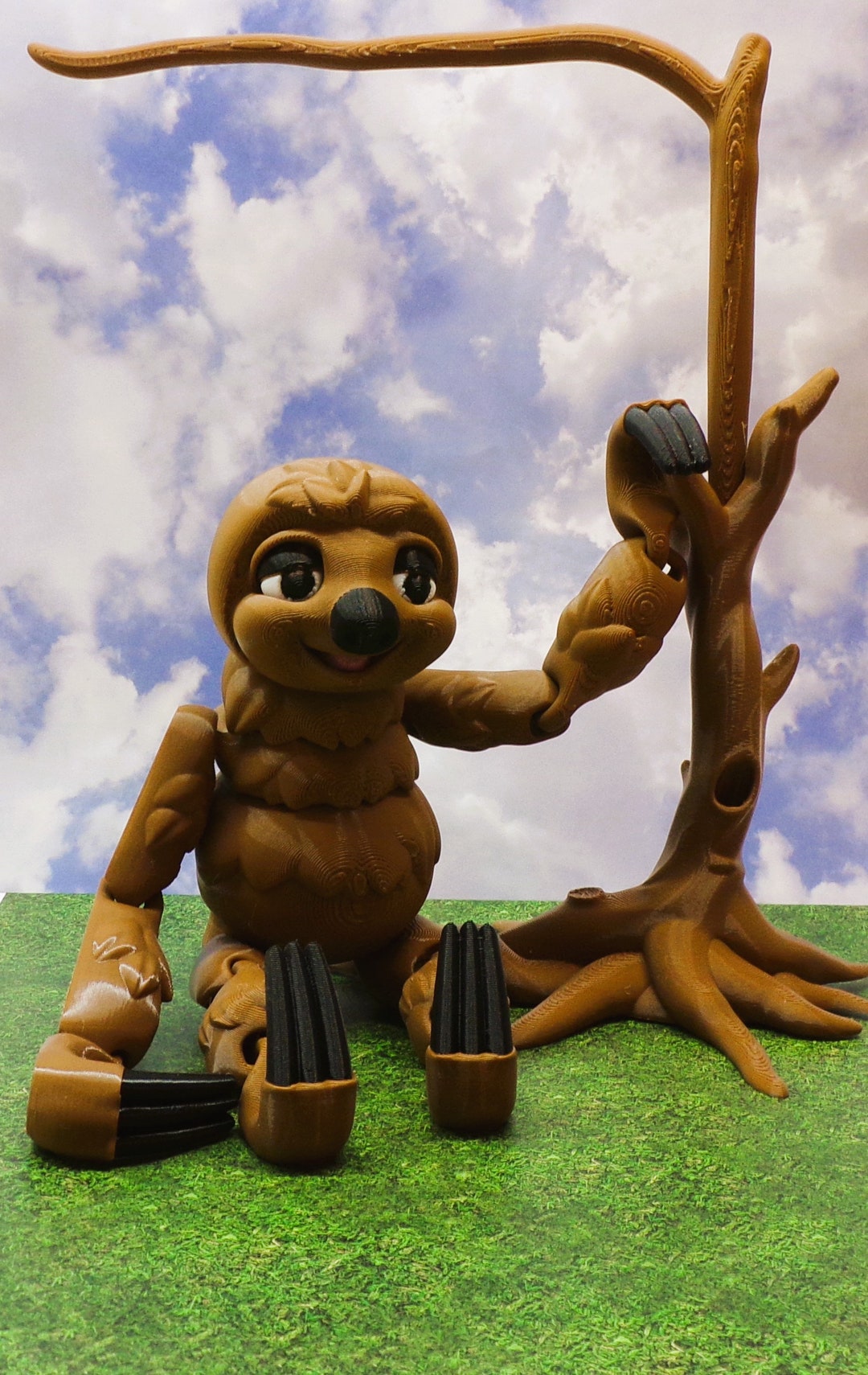 Sloth 3D Printed Articulated Figurine, Comes With Hanging Tree-free ...