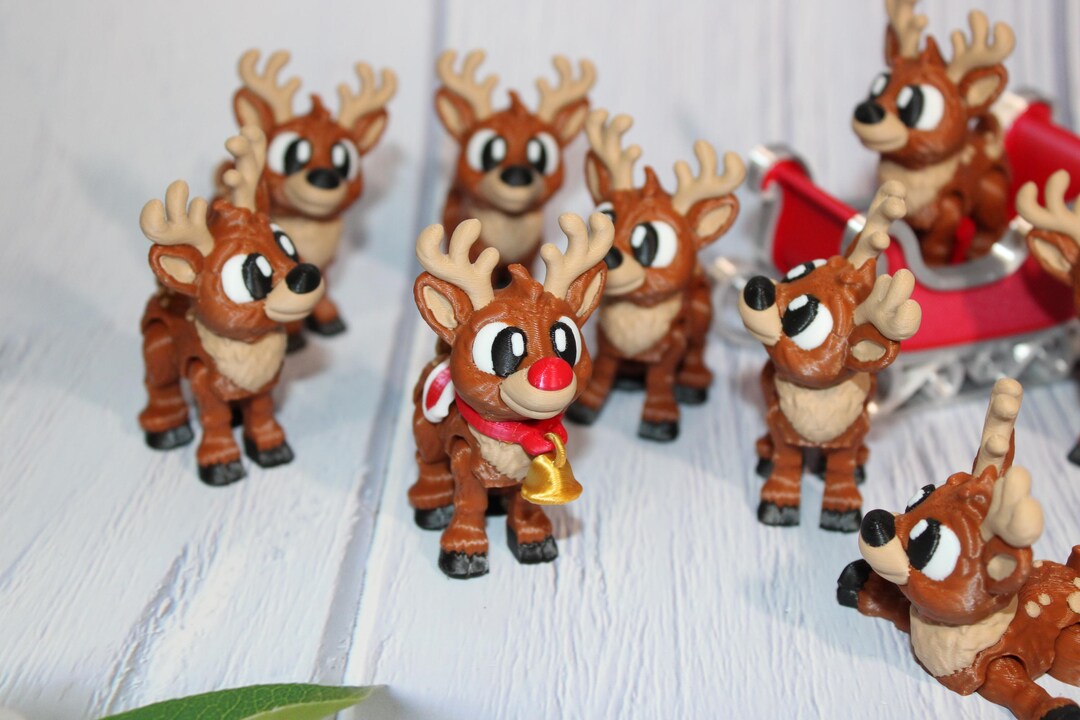 Flexi Reindeer With Sleigh -- Everything Included!! 3D Printed-with ...