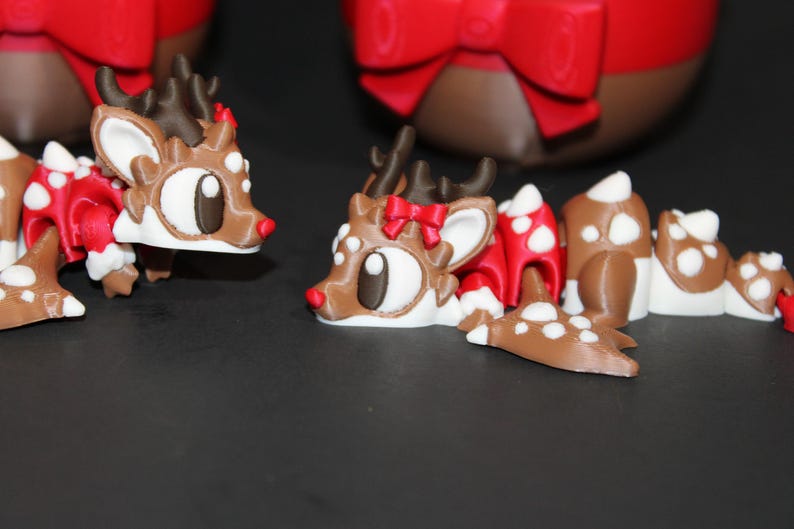 3D Printed Reindeer Dragon With Egg: Articulated Fidget Toy - Etsy