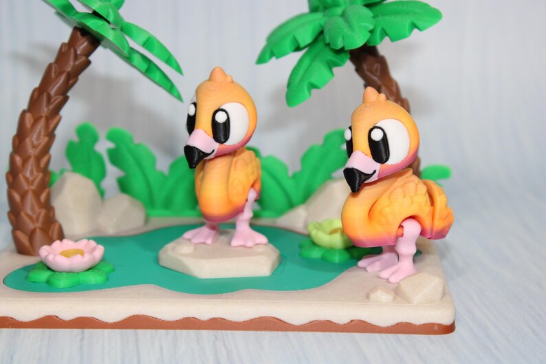 Flexi Flamingo and Mini Lagoon Showcase-3d Printed Flexi Fidget- Comes ...