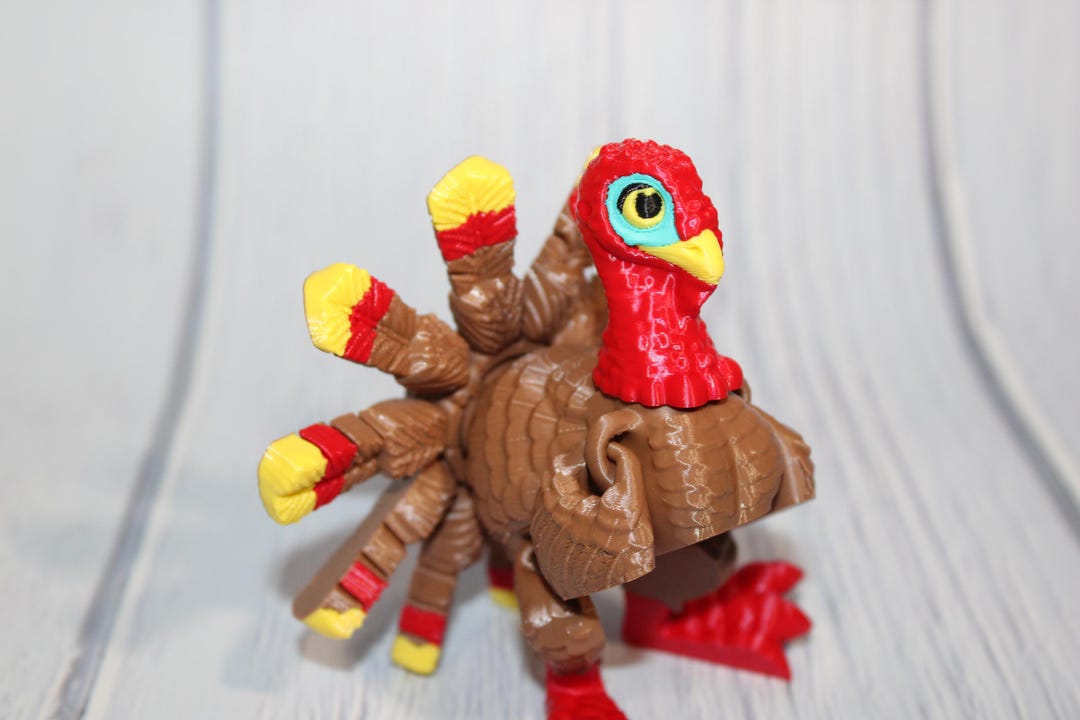 3D Printed Articulated Turkey Fidget Toy 3.75 Inches Tall - Etsy