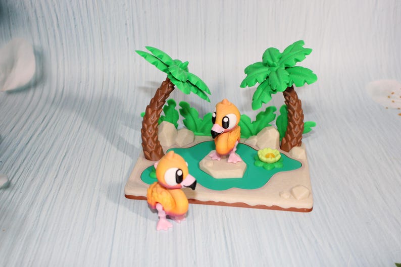 Flexi Flamingo and Mini Lagoon Showcase-3d Printed Flexi Fidget- Comes ...