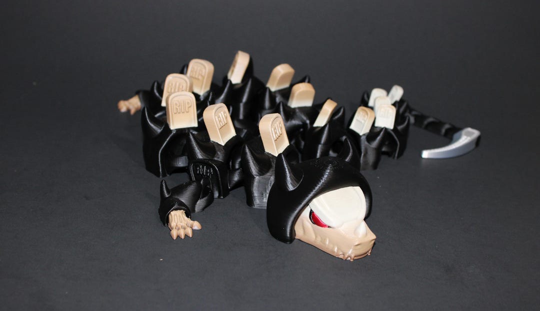Grim Reaper Dragon: 3D Printed Articulated Fidget Toy-18.5" Long - Etsy