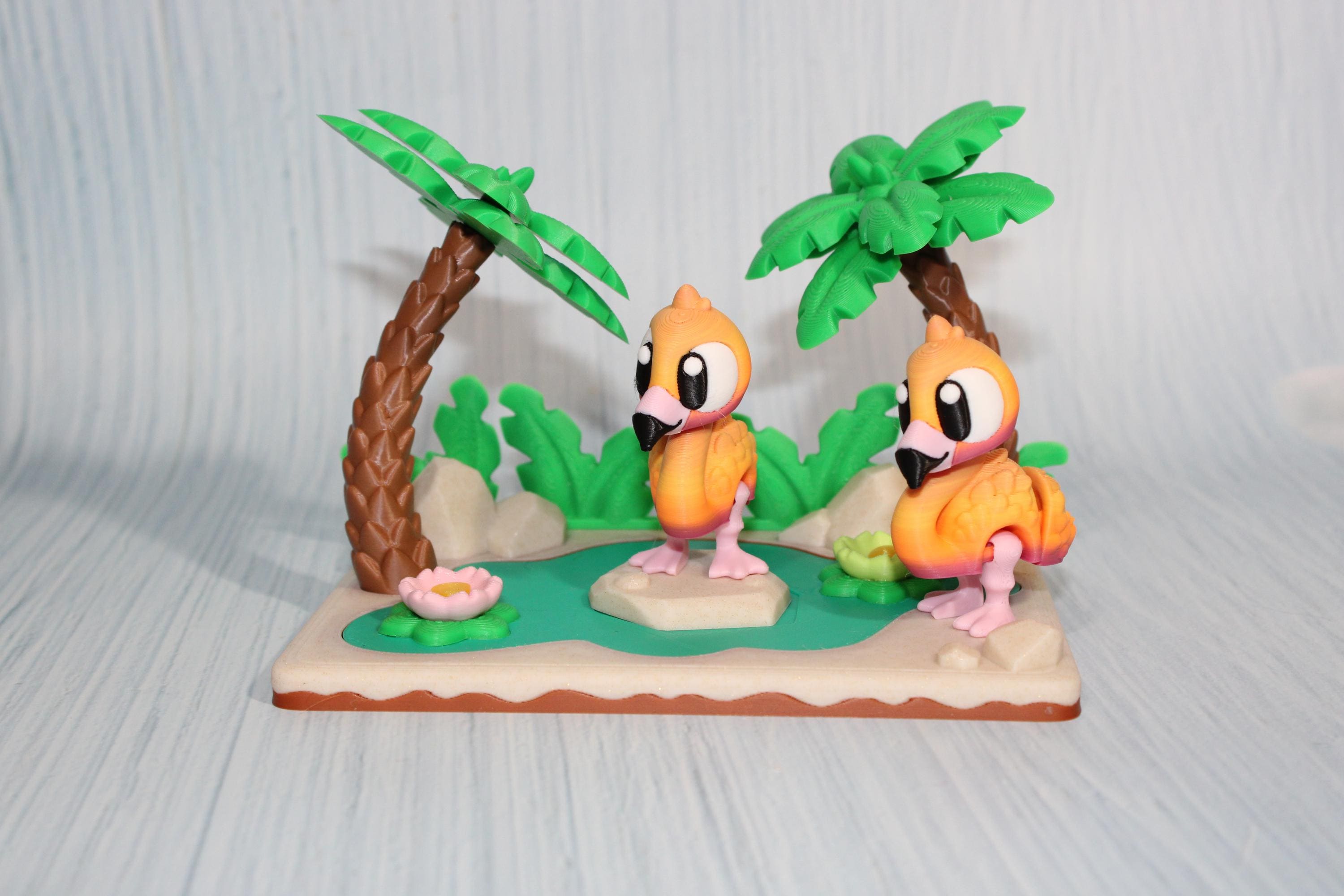 Flexi Flamingo and Mini Lagoon Showcase-3d Printed Flexi Fidget- Comes ...