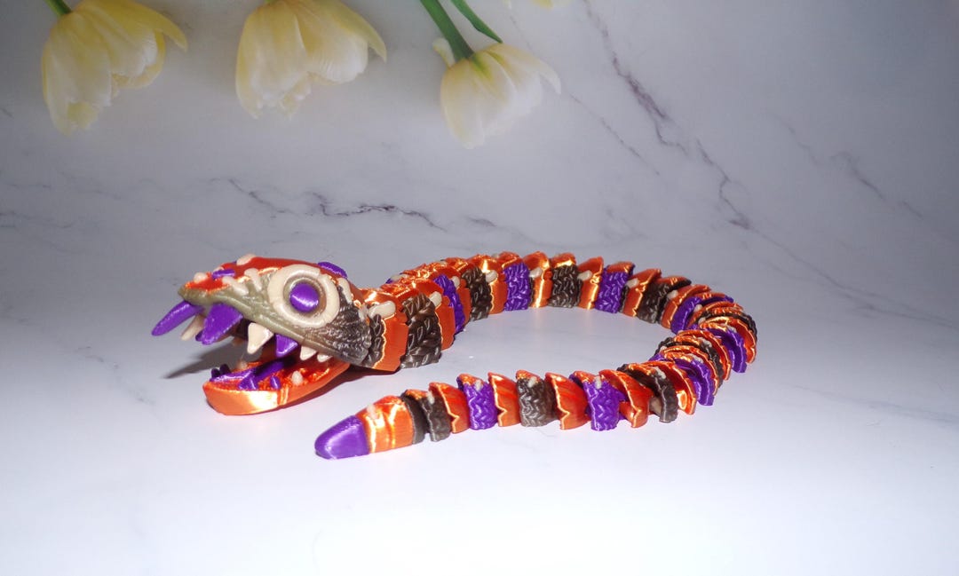 3D Printed Articulated Serpent Fidget Toy - Etsy