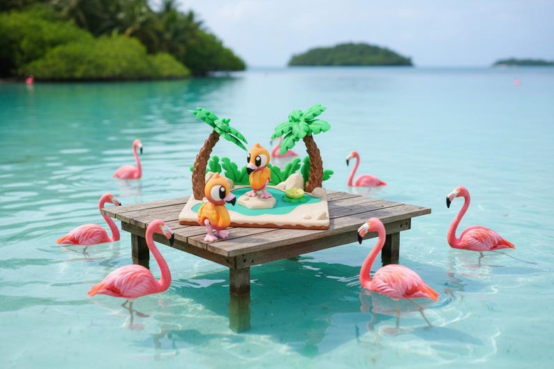 Flexi Flamingo and Mini Lagoon Showcase-3d Printed Flexi Fidget- Comes ...