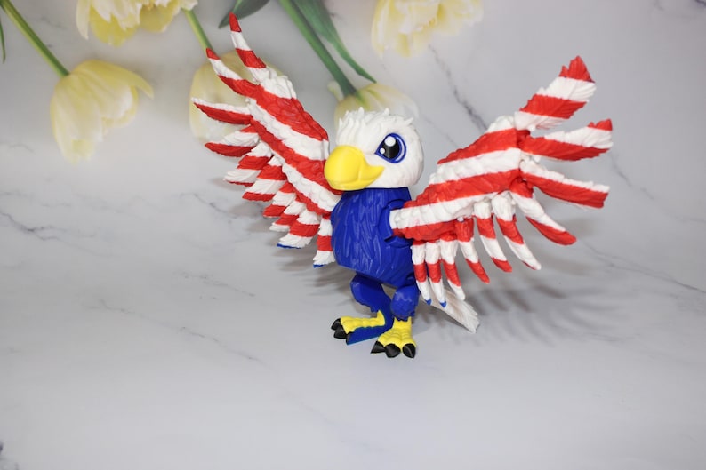 3D Printed Articulated Eagle Fidget Toy - Etsy