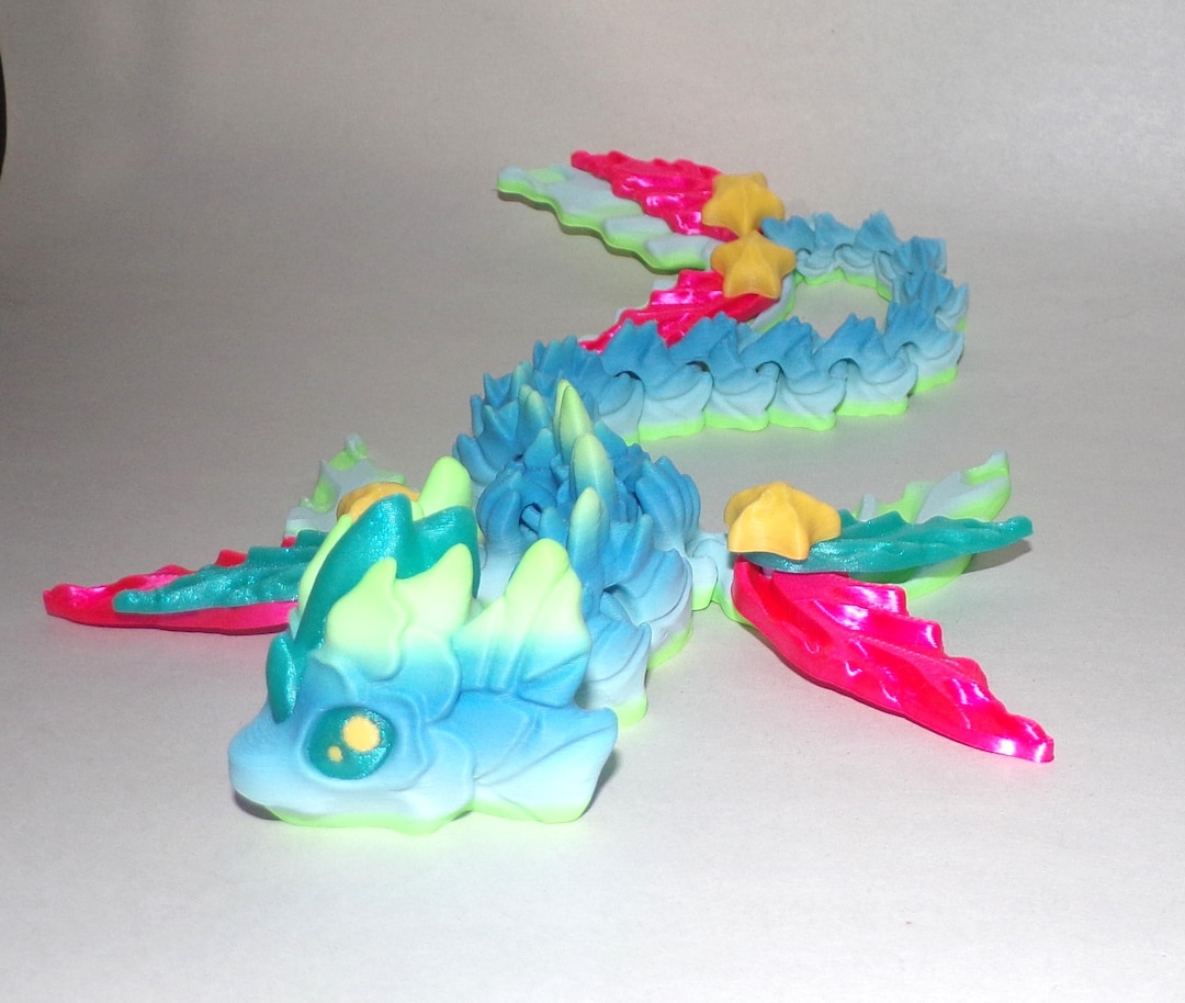 3D Printed Mizu Dragon Fidget Toy: 13-inch Articulated Fantasy Decor - Etsy