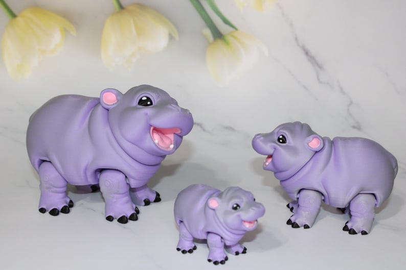 3D Printed Articulated Baby Hippo Fidget Toy - Etsy
